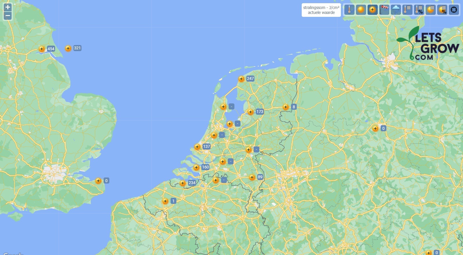 Meteo map of NL - LetsGrow.com